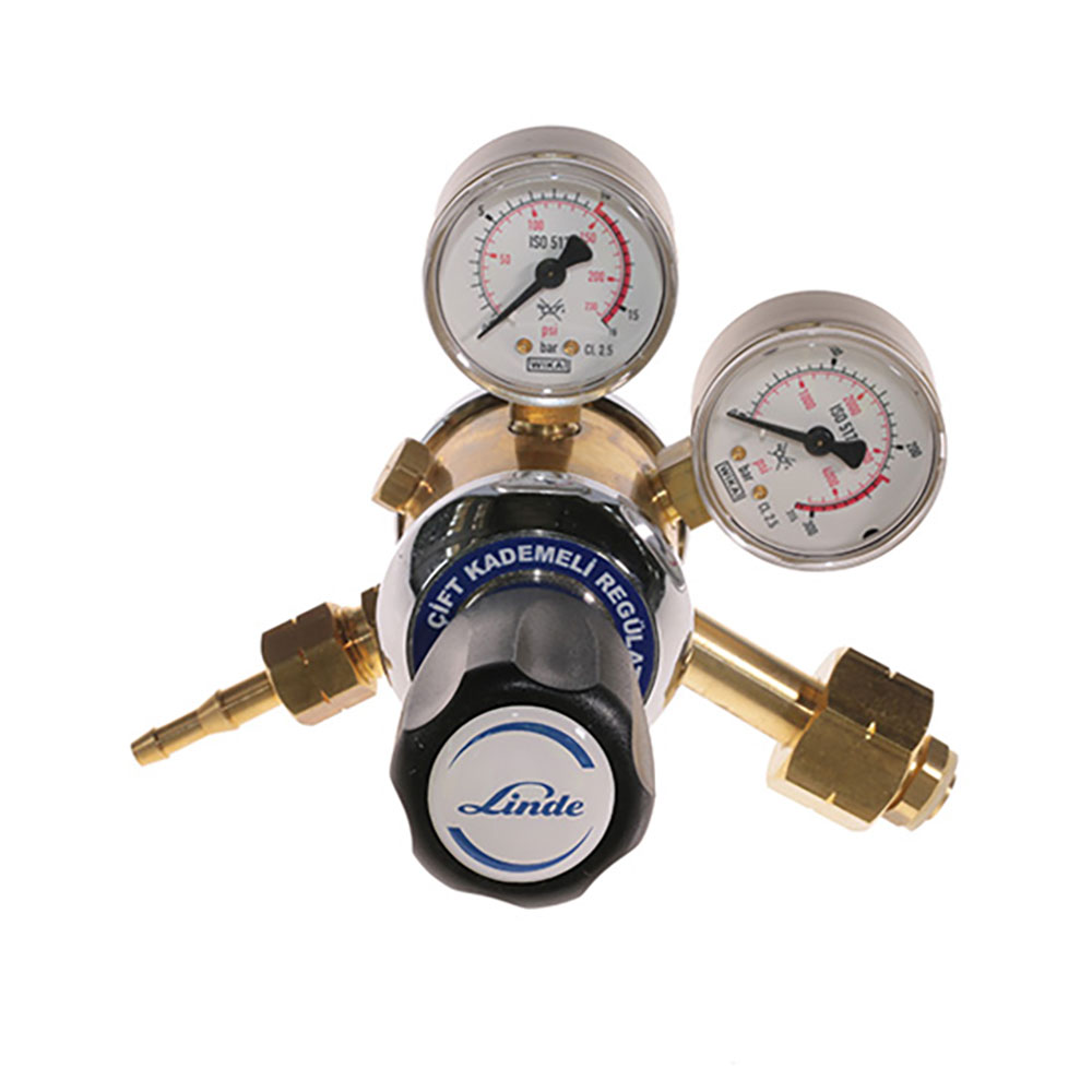 Linde Hidrojen Çift Kademeli Özel Gaz Regülatörü Linde (0-10 bar ...